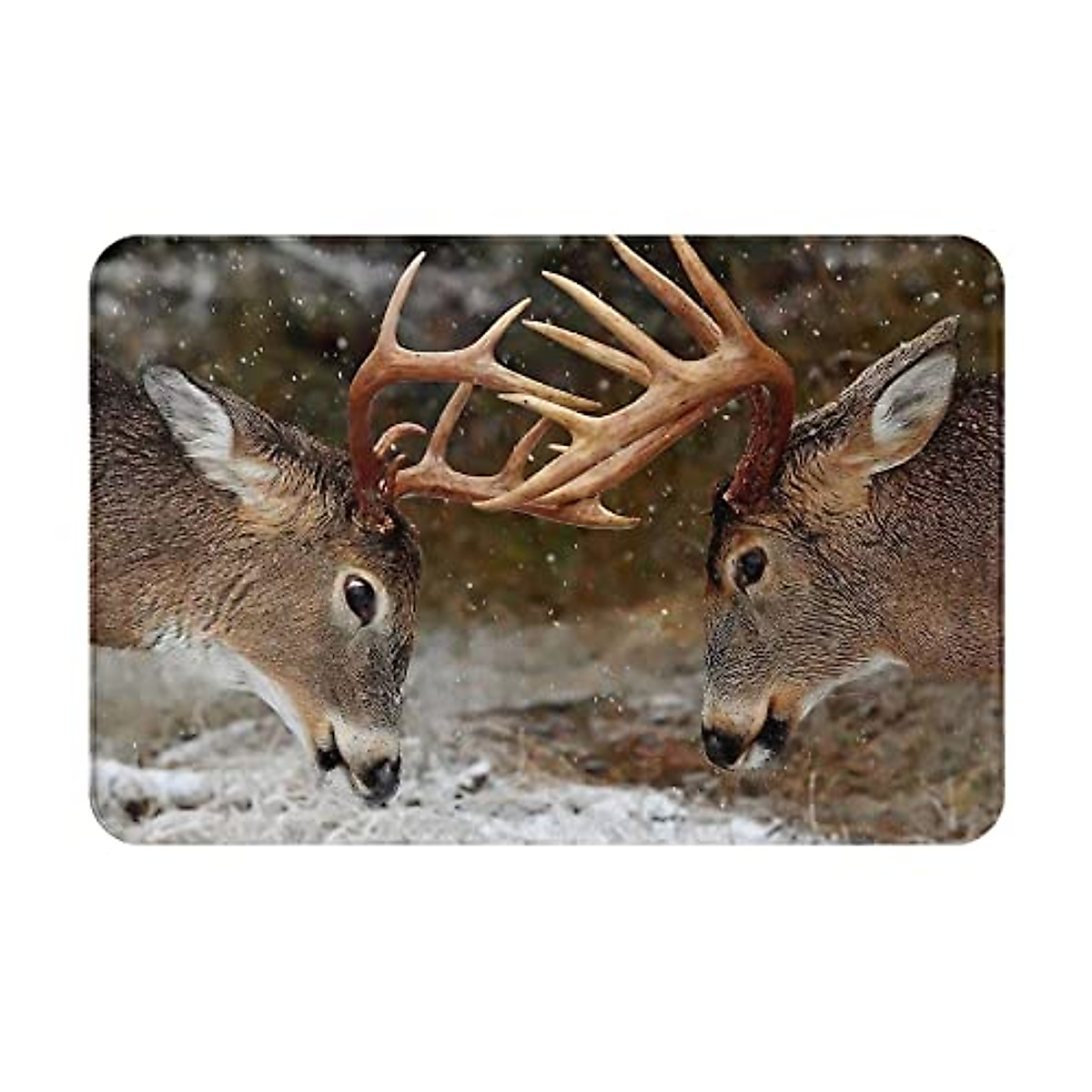 PAUSEBOLL Deer Moose Bath Rugs Machine Washable Bathroom Decor Non-Slip Doormat Water Absorbent Welcome Mat for Kitchen Bedroom Floors 16" X 24"