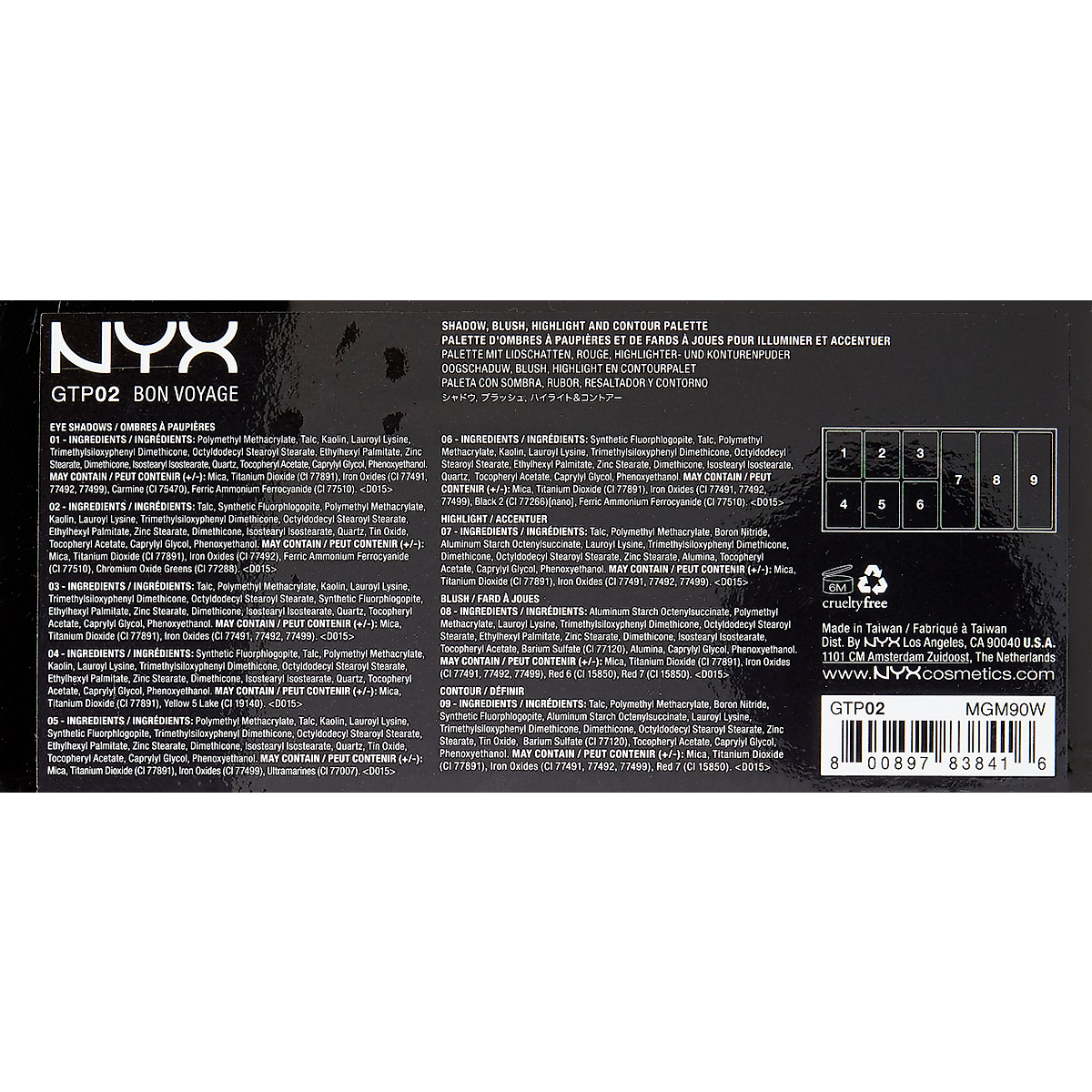 NYX PROFESSIONAL MAKEUP Go-to Palette, Bon Voyage, 0.54 Ounce