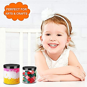 Vivimee 24 Pack Plastic Jars with Lids 16 oz (12 Pack) & 8 oz (12 Pack), Clear Plastic Mason Jars, Leakproof Slime Containers for Peanut, Spice, Cookie, Candy and Dry Food, Empty Jars for Storage