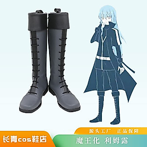 Yuanplate Rimuru Tempest Cosplay Shoes Boots Party Halloween Leather Boots Costume Props (Male US 12/EU46)