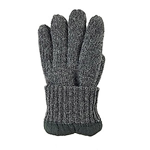 BRUCERIVER Ladie's Wool Knit Gloves with Thinsulate Lining (Dk.Gray, X-Large)