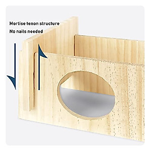 WEWAYKGJ Hamster Wood House Hideout 2-Chamber Hamster Wooden House Multi-Chamber Hamster Habitats Decor for Dwarf Chinchilla Mice Gerbils Gerbils Mouse and Other Small Rodents  