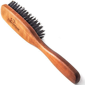 ZilberHaar Long Hair & Beard Brush - Soft 2nd Cut Boar Bristles - Perfect Skin Care for Men - Works with all Beard Balms and Beard Oils - Exfoliates Skin, Helps Softening and Conditioning Itchy Beards