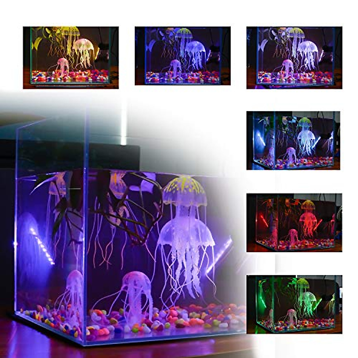 LED Aquarium Light, Remote Control Fish Tank Light, RGB Color Changing Brightness Adjustable IP68 Waterproof Underwater Submersible LED Light, LED Light bar Stick for Fish Tank, 7.5 inch