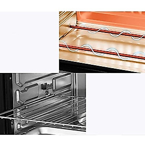 Mini Ovens 360° Rotating Fork Black Electric Oven, Household 1500W Baking Multi-Function Electric Oven, 32L Large Capacity Upper and Lower Independent Temperature Control Small Oven