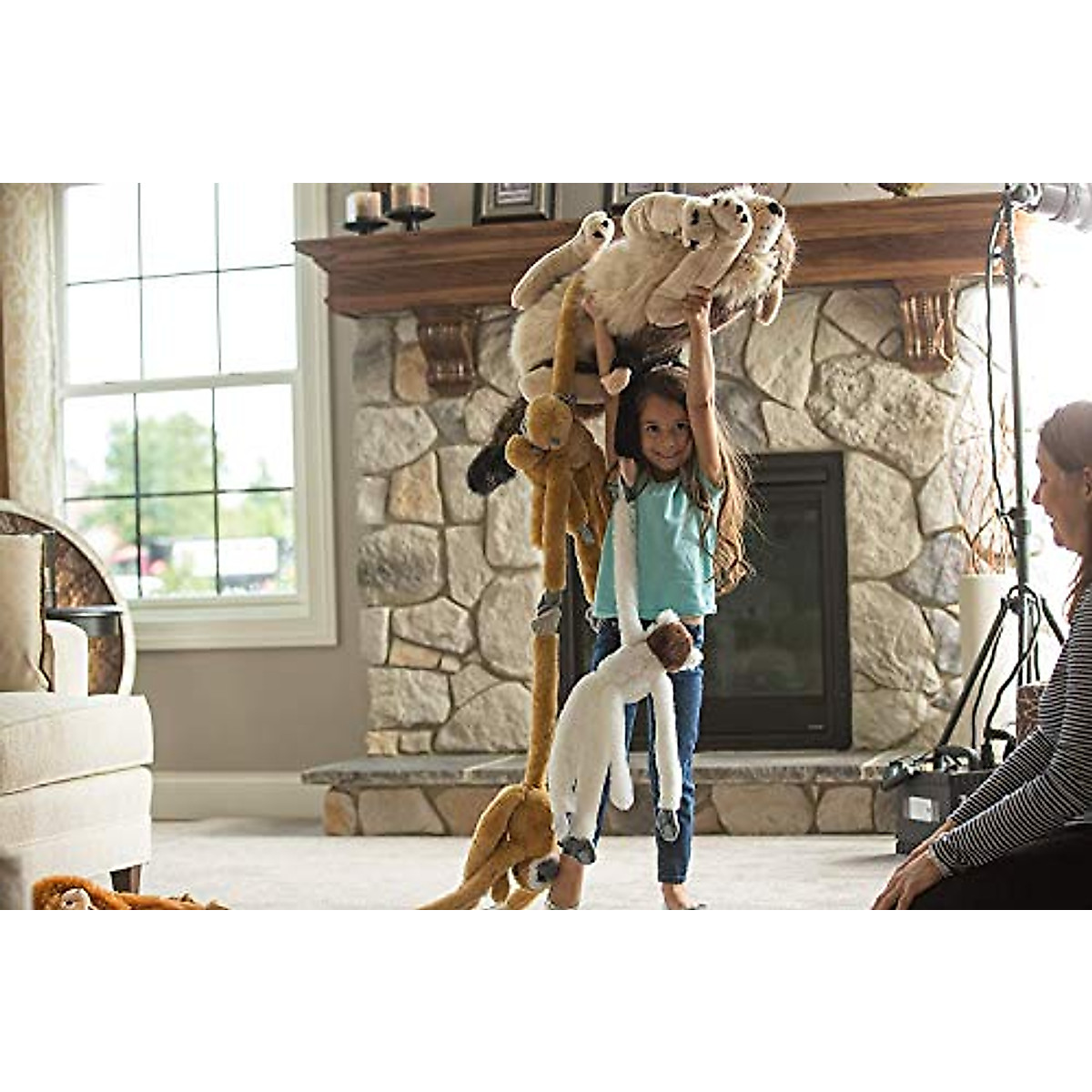 Wild Republic Chimpanzee w/baby plush, Monkey Stuffed Animal, Plush Toy, Gifts for Kids, Hanging 20 Inches