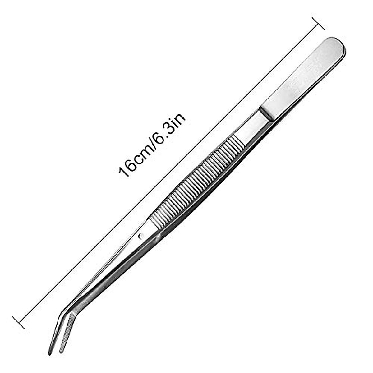 Stainless Steel Tweezers, with Curved Serrated Tip Multipurpose Tweezers Sewing Machine Tweezers Forceps for Craft Repairing