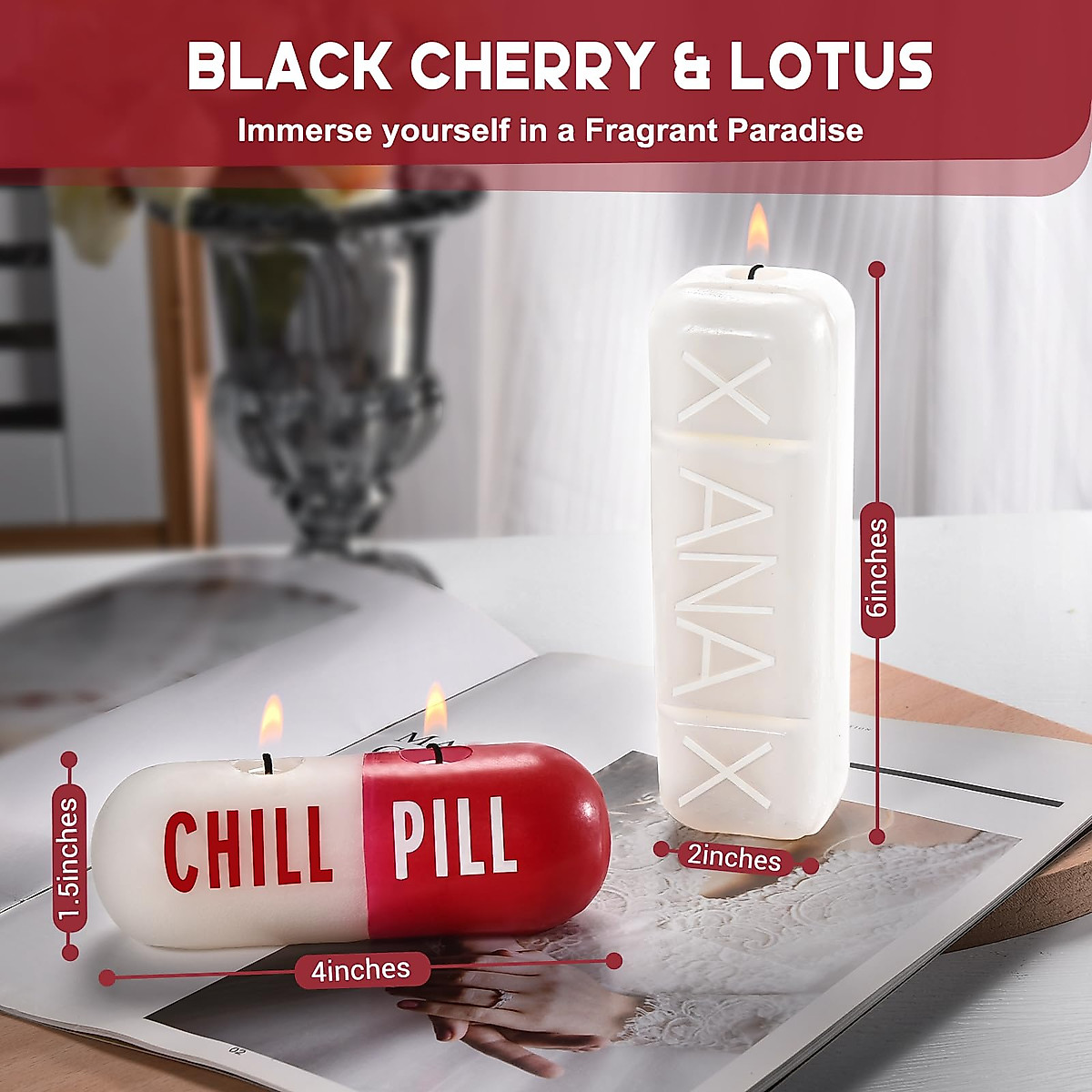 Xanax Candle - Chill Pill Candle - Cute Candles for Cool Gifts - Weird Candles for Any Occasion - Cute Things for Aesthetic Room Decor - Cool Candles for Cool Things - Prank Candles