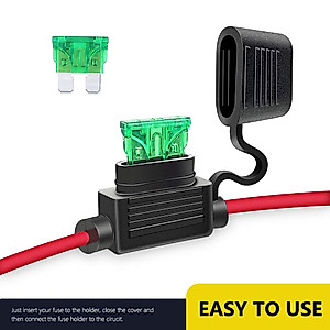 MCIGICM 12 AWG Inline Fuse Holder with 30A ATC/ATO Blade Fuse, 5 Pack