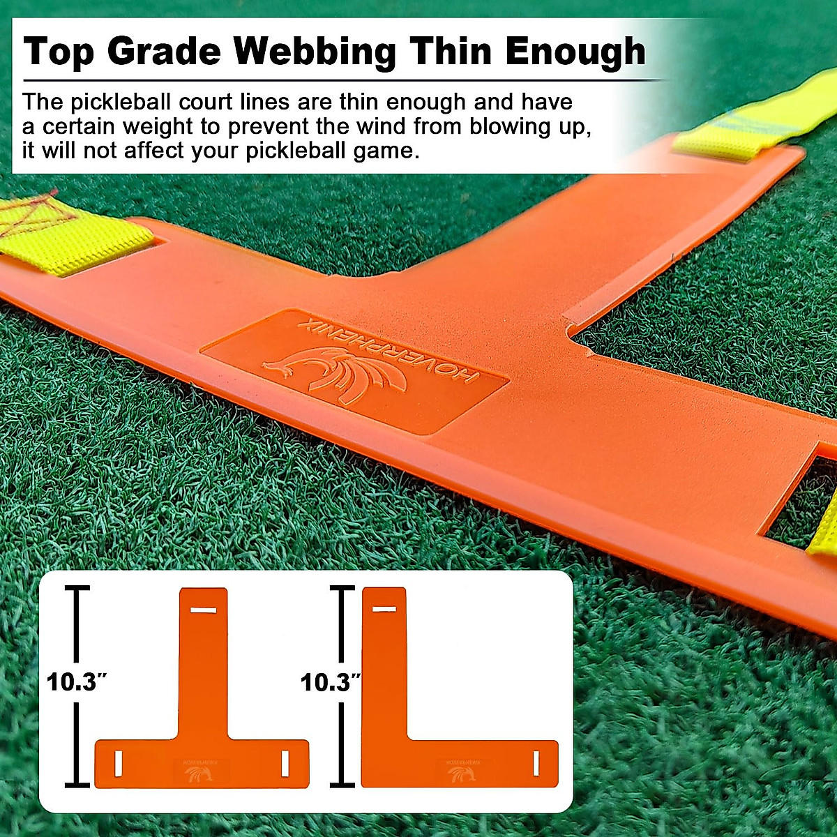Hoverphenix Pickle Ball Court Marking Kit, Portable Temporary Pickle Ball Lines Come with Gift Box, Tape and Storage Bag for Outdoor or Indoor Court, No Measuring Needed