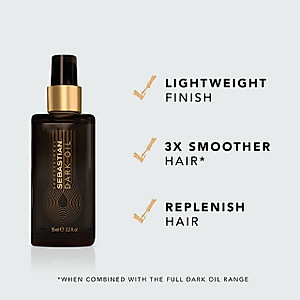 Sebastian Dark Oil Lightweight Hair Oil, Infused with Jojoba Oil and Argan Oil, 3.2 oz