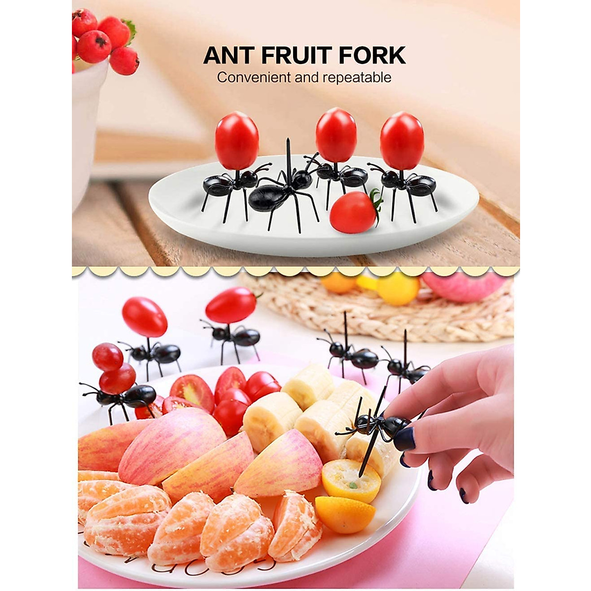 2 Dozen Reusable Ant Food Pick, Fruit Toothpicks Dessert Fork Cocktail Picks (24Pcs)-Animal Appetizer Forks for Snack Cake Dessert, For Kids& Party Accessories