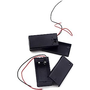 LAMPVPATH (Pack of 2) 9v Battery Holder, 9 Volt Battery Holder with Switch, 9v Battery Case with Switch