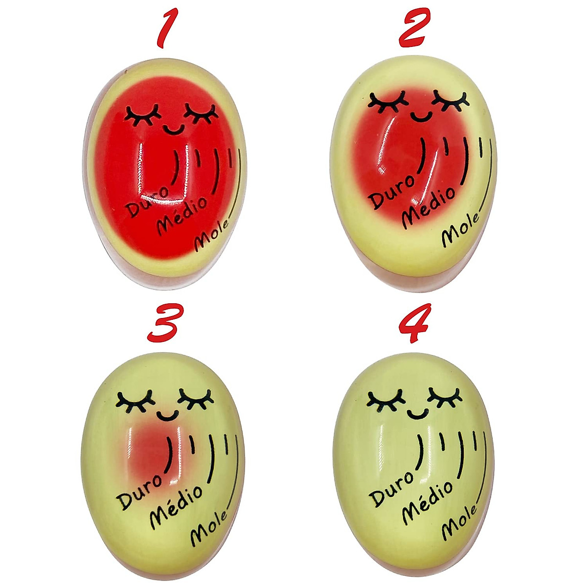 Boiled Egg Timer, Heat Sensitive Hard, Medium, Soft Boiled Color Changing Reusable Safe, Durable (red)