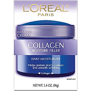 L'Oreal Paris Collagen Daily Face Moisturizer, Reduce Wrinkles, Face Cream 3.4 oz