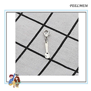 FEELMEM Spoon Charm Little Spoonnie Clip on Charm Zipper Pull Spoon Theory Jewelry Spoonnie Gift Tablespoon Spoon Pendant