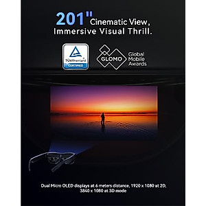 RayNeo XR Glasses - TCL NXTWEAR S with 201" Micro OLED, 1080P Video Display Glasses, Dynamic Stereo Sound, 3D Movie, Multi-Window Work, Watch and Game on PC/Android/iOS/Consoles/Cloud (Not RayNeo X2)