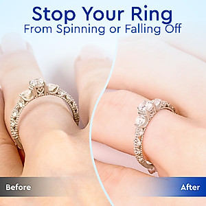 5 STARS UNITED Ring Sizer Adjuster for Loose Rings - 12 Pack, 2 Sizes for Different Band Widths – Silicone Ring Size Adjuster - Invisible Ring Guards for Women and Men