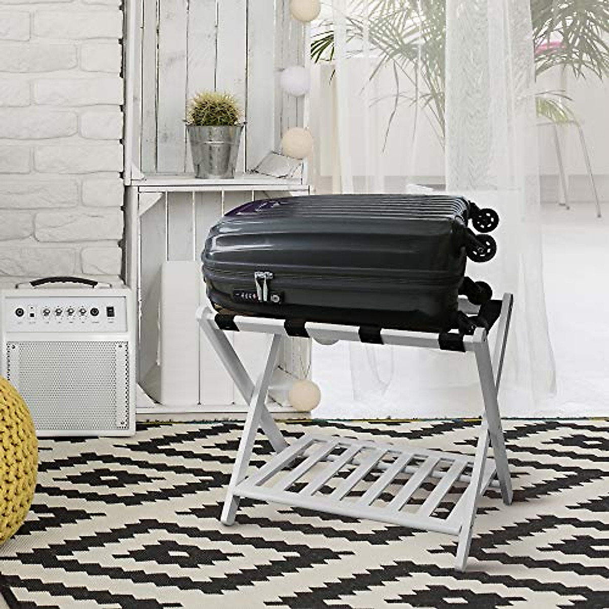 Casual Home Luggage Rack, White (New)