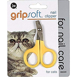 JW Pet Company GripSoft Cat Nail Clippers Non-Slip Handle One Size Fits All,Multi,65026