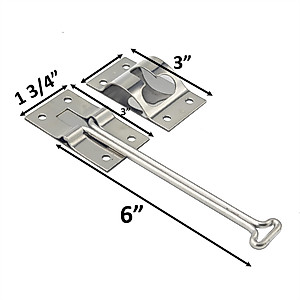 X-Haibei 2 Set 6 Inches RV T Style Entry Door Latch Catch Holder Stainless Steel for Camper Trailer Cargo