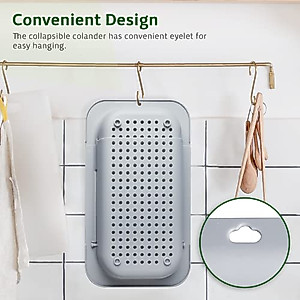 Komzon Extendable Colander Strainer Over the Sink, Retractable Kitchen Sink Basket to Wash Vegetables and Fruits, Food Strainers to Drain Pasta and Dry Dishes, Collapsible Plastic Colanders for Sink