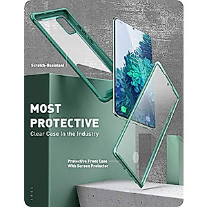 i-Blason Ares Series Designed for Samsung Galaxy S20 FE 5G Case (2020 Release), Dual Layer Rugged Clear Bumper Case with Built-in Screen Protector (MintGreen)