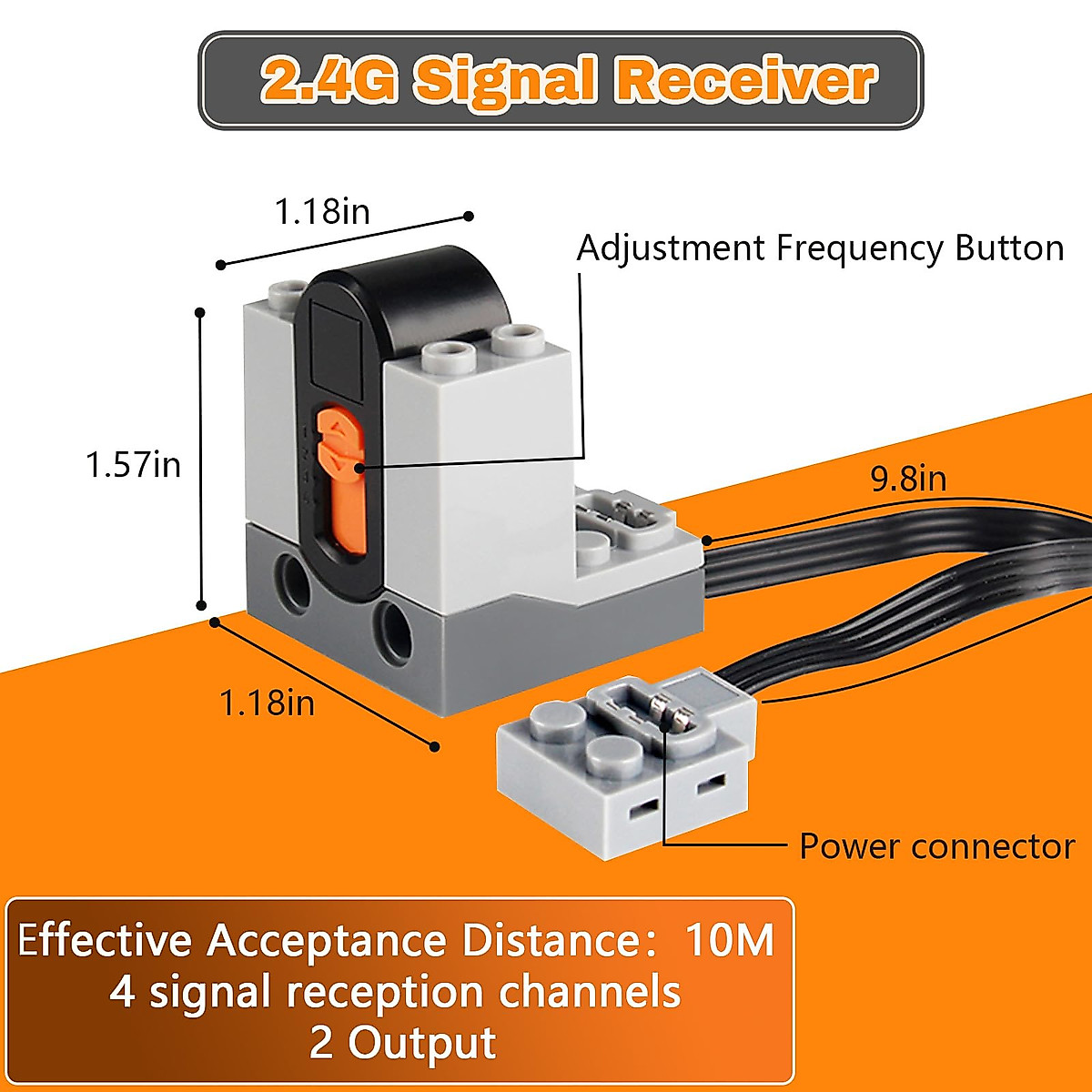 ZMBlock 5-in-1 Motor Kit Engine Kit Electric Motors Kit Power Function Set Building Blocks 2 Medium Motors, 1 Battery Box, 1 Infrared Remote Control, 1 Receiver Birthday Presents for Kids and Adults