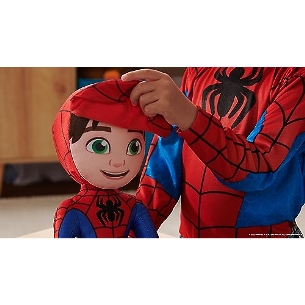 Spidey and His Amazing Friends Marvel’s Feature Plush Spidey Secret Hero Reveal - 16” Plush with Sounds - Toys for Kids Ages 3 + - Superhero Toys for Kids 3 and Up