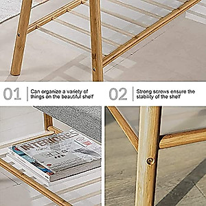 Bamworld Coat Rack Shoe Bench for Entryway, Hall Tree Bench with Storage, Bamboo 3-in-1 Design