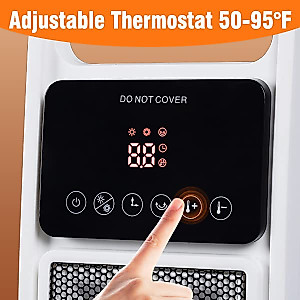 Space Heaters for Indoor Use, 1500W Electric Ceramic Heater for Room with Remote, Thermostat, Tip-Over & Overheat Protection, Portable Heaters Office & Home