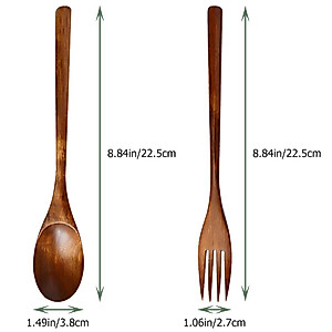 1 Set Wooden Fork and Spoon Ergonomic Cake Spoon Party Appetizer Fork Table Spoons for Eating Home Supplies Party Dessert Spoon Delicate Dessert Spoon Delicate Appetizer Fork