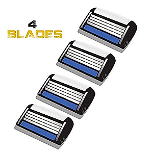HeadBlade Men's HB4 Refill Shaving Razor Blades 4 Count (Pack of 1)