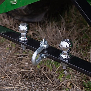 Titan Attachments 3 Point Tractor Drawbar Trailer Hitch Fits Category 1 Tractors, Quick Hitch Compatible, 8000 LB Towing Capacity, Towable Clevis Hook, 2" and 1 7/8" Ball Mount Included