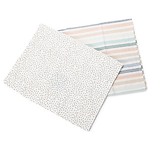 DII Pastel Striped Teal Sea Turtle 28 x 18 Cotton Decorative Hanging Dishtowel Set 2