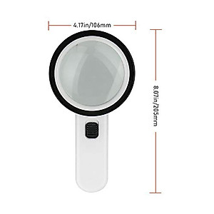 40X Magnifying Glass with Light, Handheld Lighted Magnifier with Large Double Glass Lens Led Magnifiers for Macular Degeneration, Seniors Reading, Soldering, Inspection, Coins, Jewelry, Exploring (#2)