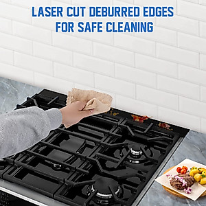 30" Slide-in Range Rear Filler Kit W10113901A, Stove Gap Universal Triangular Filler Strip, Cooktop Trim Kit Between Stove and Backsplash for Whirlpool & Most Brand, Durable Aluminum, Black