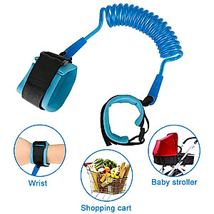 Anti Lost Wrist Link for Toddlers, Toddler Leash Wrist Baby Safety Leashes Wrists for Kids,Boys, Child (2M, Blue)