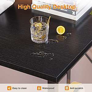 ODK Computer Writing Desk 55 inch, Sturdy Home Office Table, Work Desk with A Storage Bag and Headphone Hook, Vintage