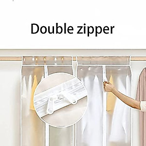 Huibaite Clothing Dust Bag Hanging Clothes Cover Dustproof - Lightweight Translucent Full Zipper Bags Hanging Dress Bag Washable Cover for Household Storage-4pcs (24”x 20”x 36”inch)