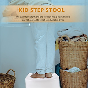 Toddmomy Cartoon Step Stool Toilet Footstool Anti- Skid Foot Stool Bathroom Step Stools Pregnant Stool Helper for Kitchen Bathroom Potty Supplies White