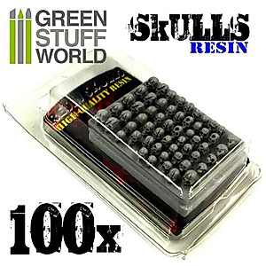Green Stuff World 100x Resin Skulls 1343
