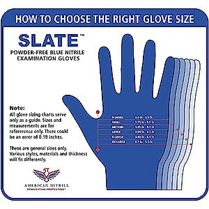 American Nitrile – Slate Powder Free Nitrile Gloves – Latex Free Disposable Gloves – Medical, Mechanic, Esthetician, Tattoo Artist– Made in the USA