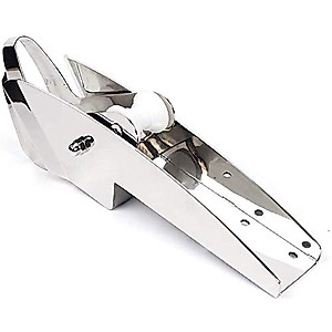 ISURE MARINE AISI 316 Stainless Steel Hinged Self-Launching Bow Anchor Roller with pivoting Dual-Roller 23'' for Marine Yacht Docking Accessories