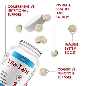 Vita-Tabs - Essential Vitamins, Minerals, Nutrients - Health Supplement for Dogs - Support Immune System, Bones - Liver Flavored - 250 Chewable Tablets