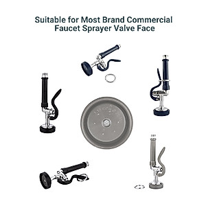 Phivan Pre-Rinse Spray Valve Repair Kit 1.15 GPM Spray Face Bumper and Screw Repair Part for All Commercial Sink Kitchen Faucet Dish Sprayer (Gray)