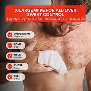SweatBlock Antiperspirant Body Wipes | Clinical Strength | All-Day Sweat Protection for Body, Hands, Feet & Underarms | Hyperhidrosis Treatment for Men & Women | XL, Unscented, 10-Pack