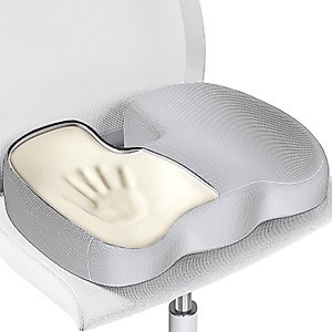 Benazcap Seat Cushion for Office Chair Cushions,Non-Slip, Sciatica & Tailbone Pain Relief Firm Coccyx Pad for Long Sitting, for Desk Chair/Car Seat/Gaming Chair/Wheelchair,Grey