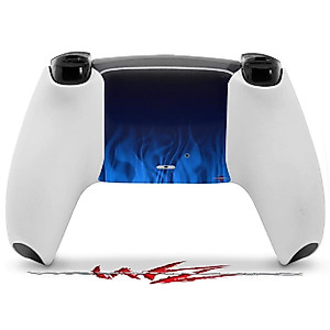 WraptorSkinz Skin Wrap compatible with Sony PS5 DualSense Controller Fire Blue (CONTROLLER NOT INCLUDED)