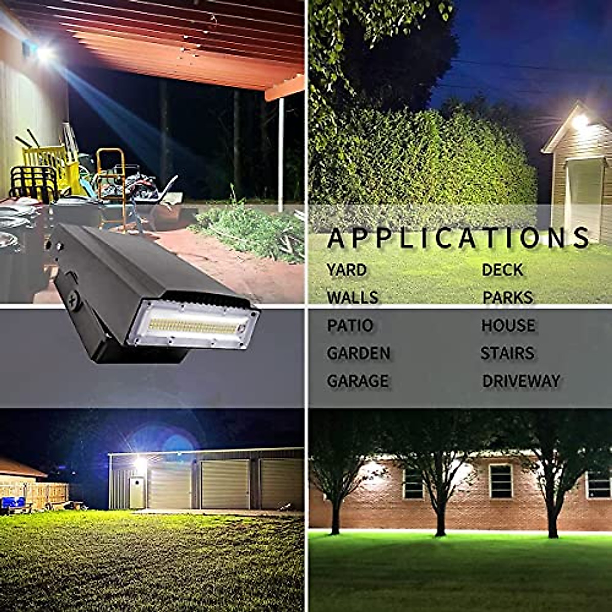 ELECALL LED Wall Pack Light 6600LM 50W 5000K Full Cut Off LED Security Outdoor Light Fixture,45°Adjustable,IP65 Waterproof,Led Wall Light for Garden House Driveway Patio Yard,150W HID Replacement,ETL